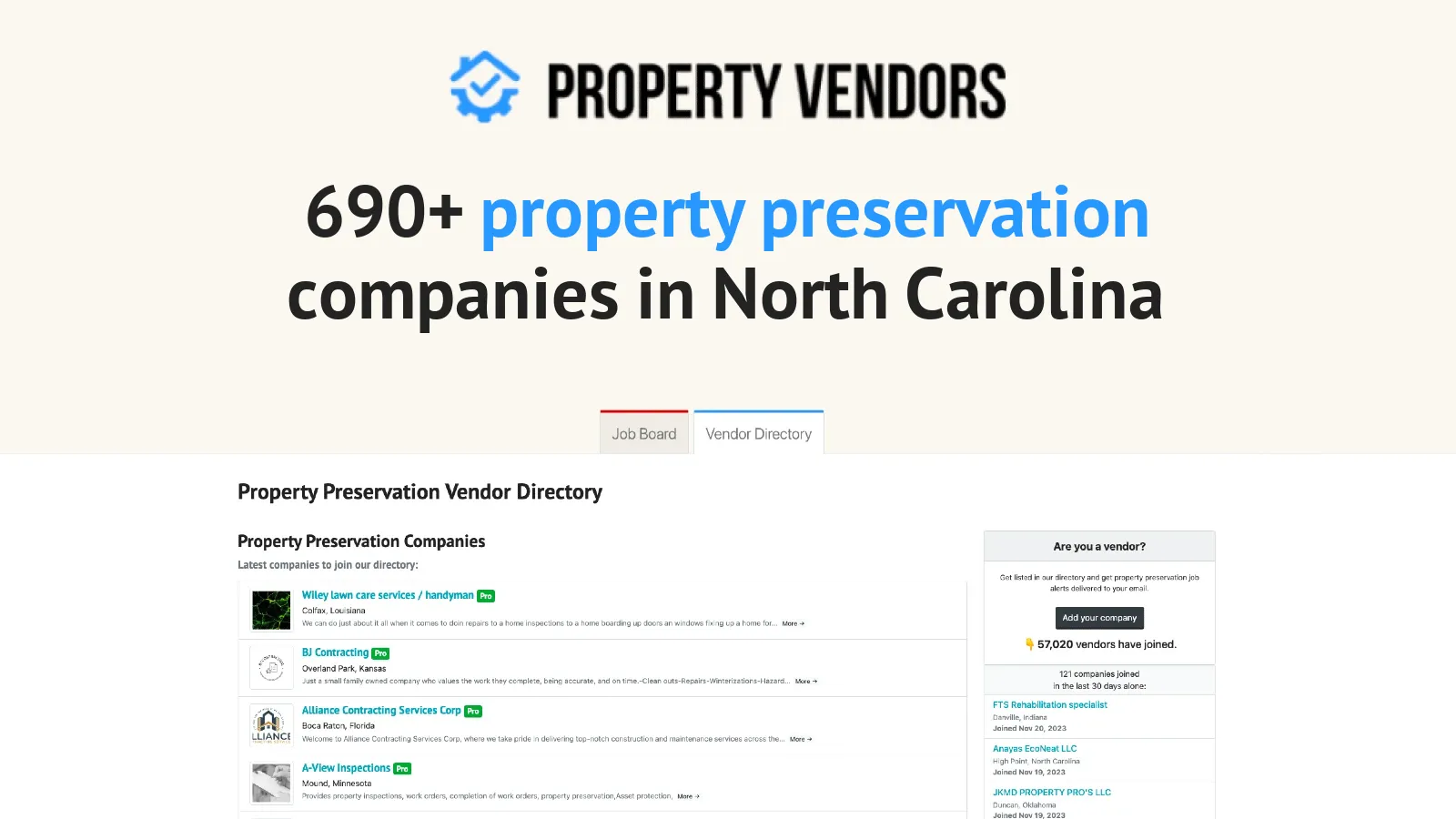 Property Preservation Services in North Carolina
