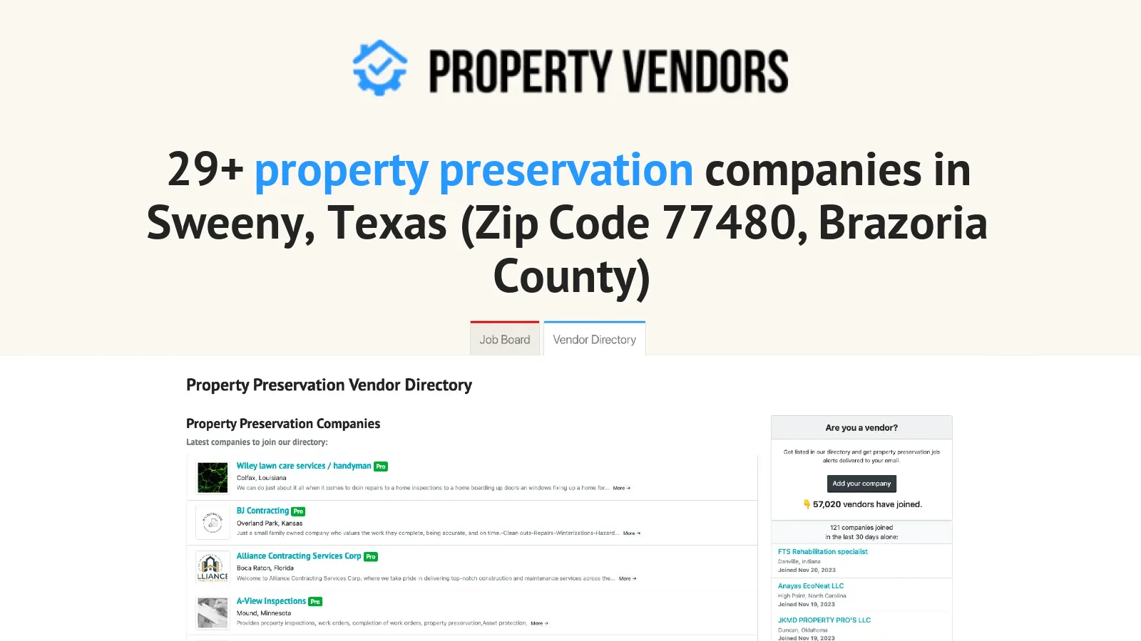 Property Preservation Services in Sweeny, Texas (Zip Code 77480 ...