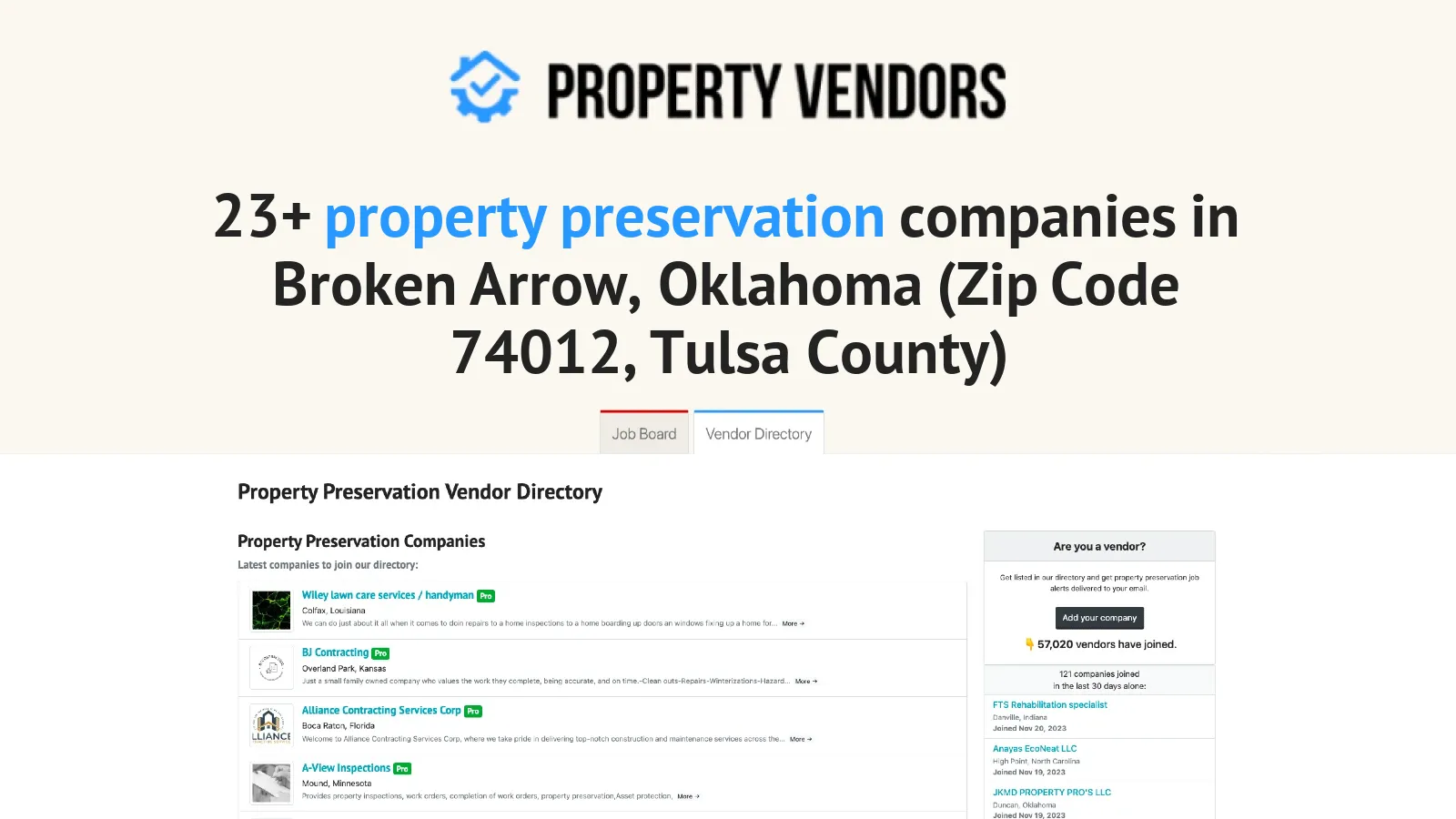 Property Preservation Services in Broken Arrow, Oklahoma (Zip Code ...