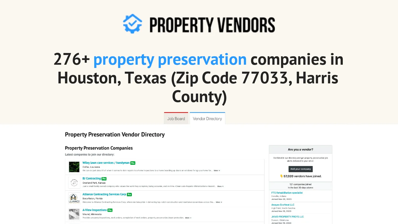 Property Preservation Services in Houston, Texas (Zip Code 77033 ...