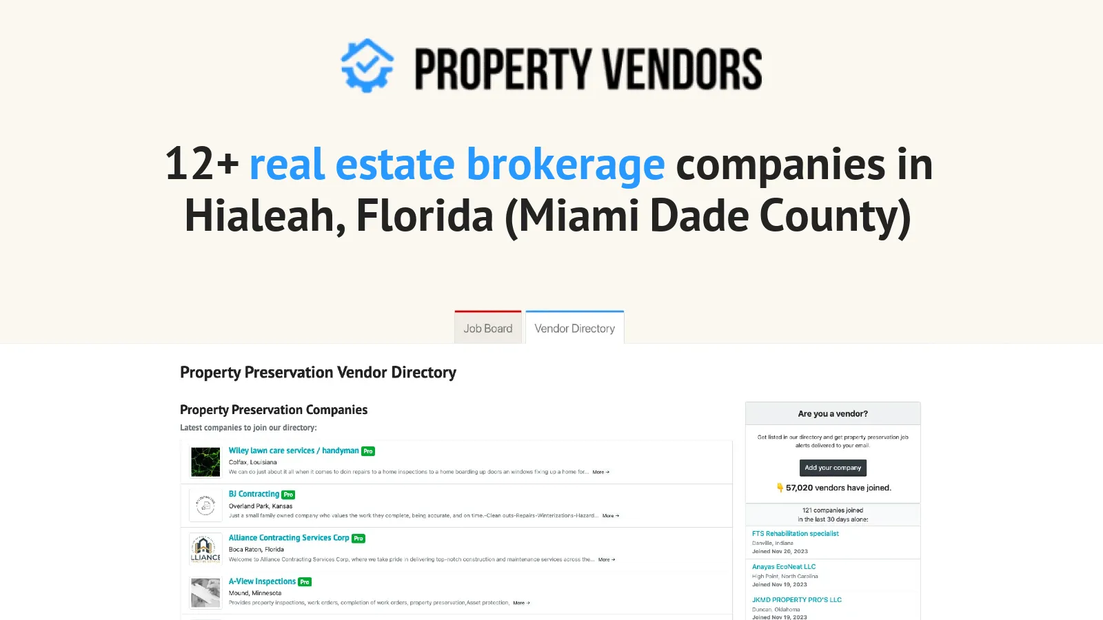 Real Estate Brokers in Hialeah, Florida (Miami Dade County)