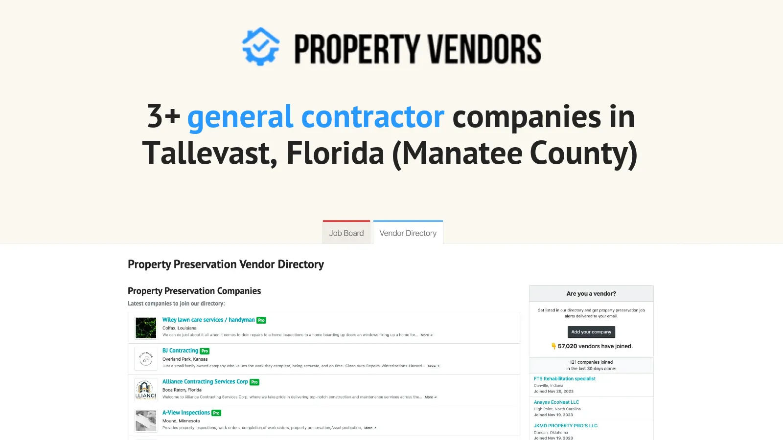 Contractor Services in Tallevast, Florida (Manatee County)