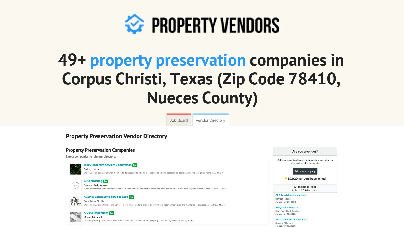 Property Preservation Services in Corpus Christi, Texas (Zip Code 78410 ...