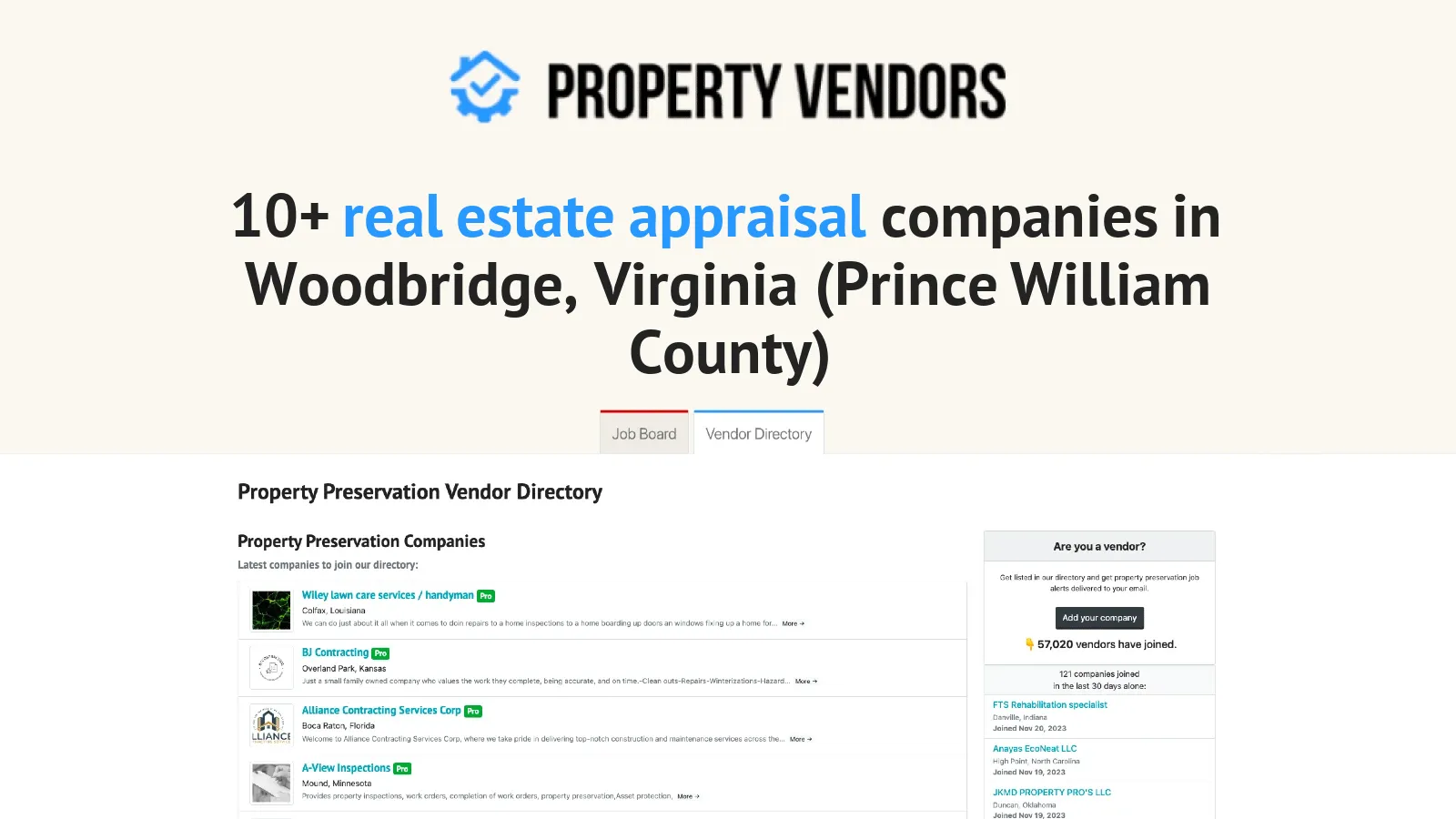 Property Appraisal Services in Woodbridge, Virginia (Prince William County)