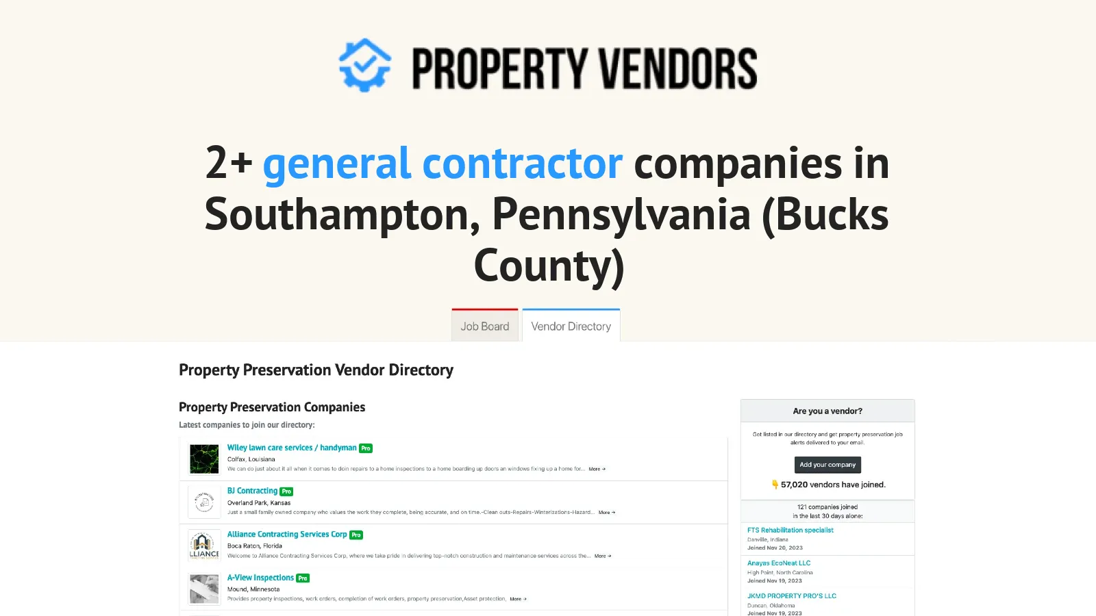 Contractor Services in Southampton, Pennsylvania (Bucks County)